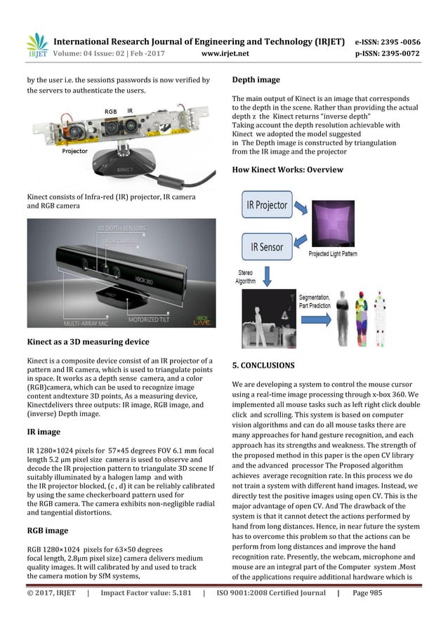 Controlling Mouse Movements Using hand Gesture And X box 360 | PDF