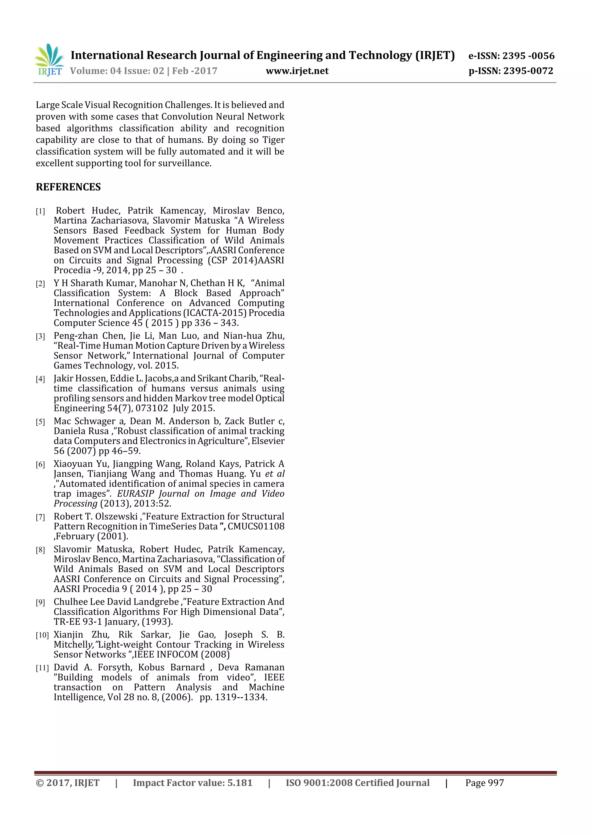 A Hybrid Auto Surveillance Model Using Scale Invariant Feature Transformation For Tiger