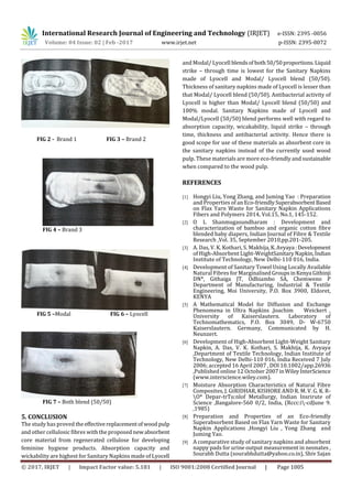 Development and characterisation of sanitary napkins with LYOCELL ...