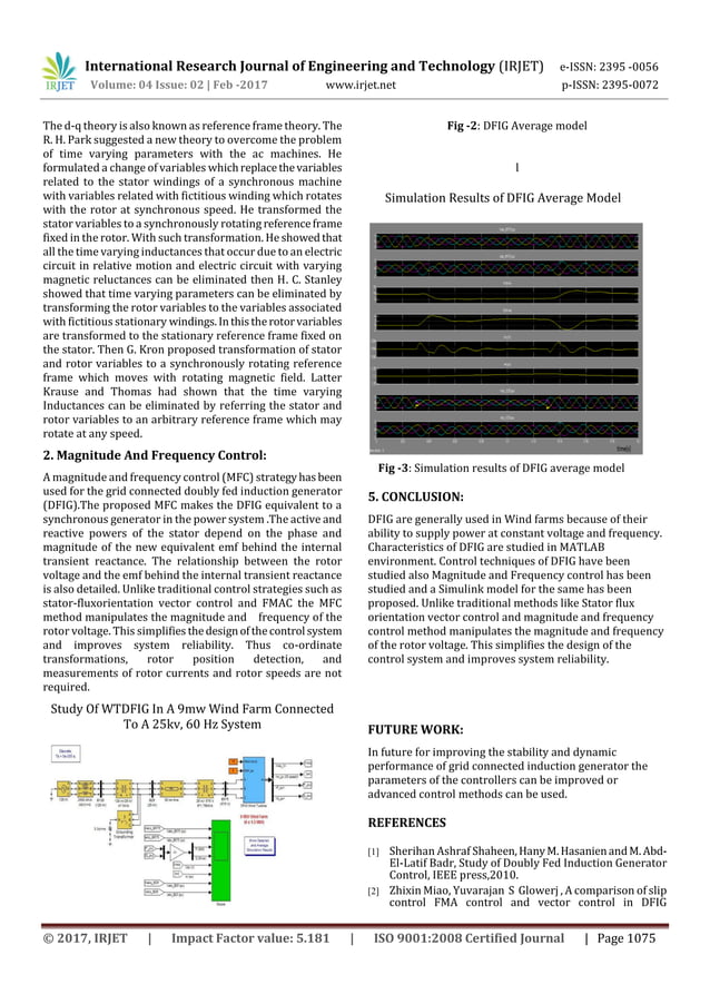 Grid Connected Doubly Fed Induction Generator By Wind Power Application