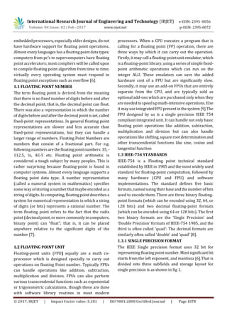 Review on 32 bit single precision Floating point unit (FPU) Based on IEEE 754 Standard using ...