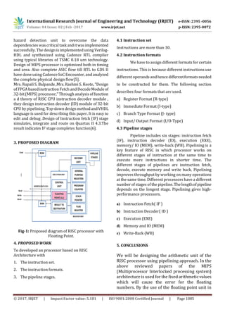 Review paper on 32-BIT RISC processor with floating point arithmetic | PDF | Programming ...