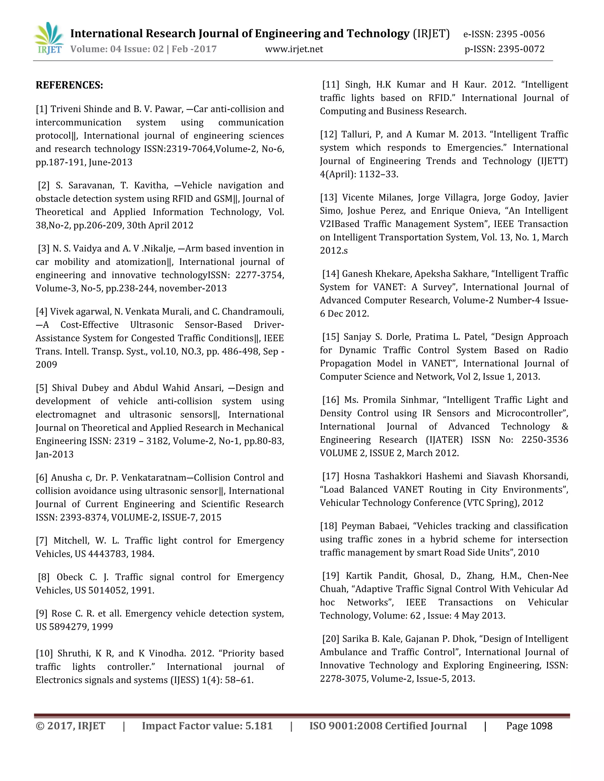 Emergency vehicle detection system using rf module and ultrasonic ...