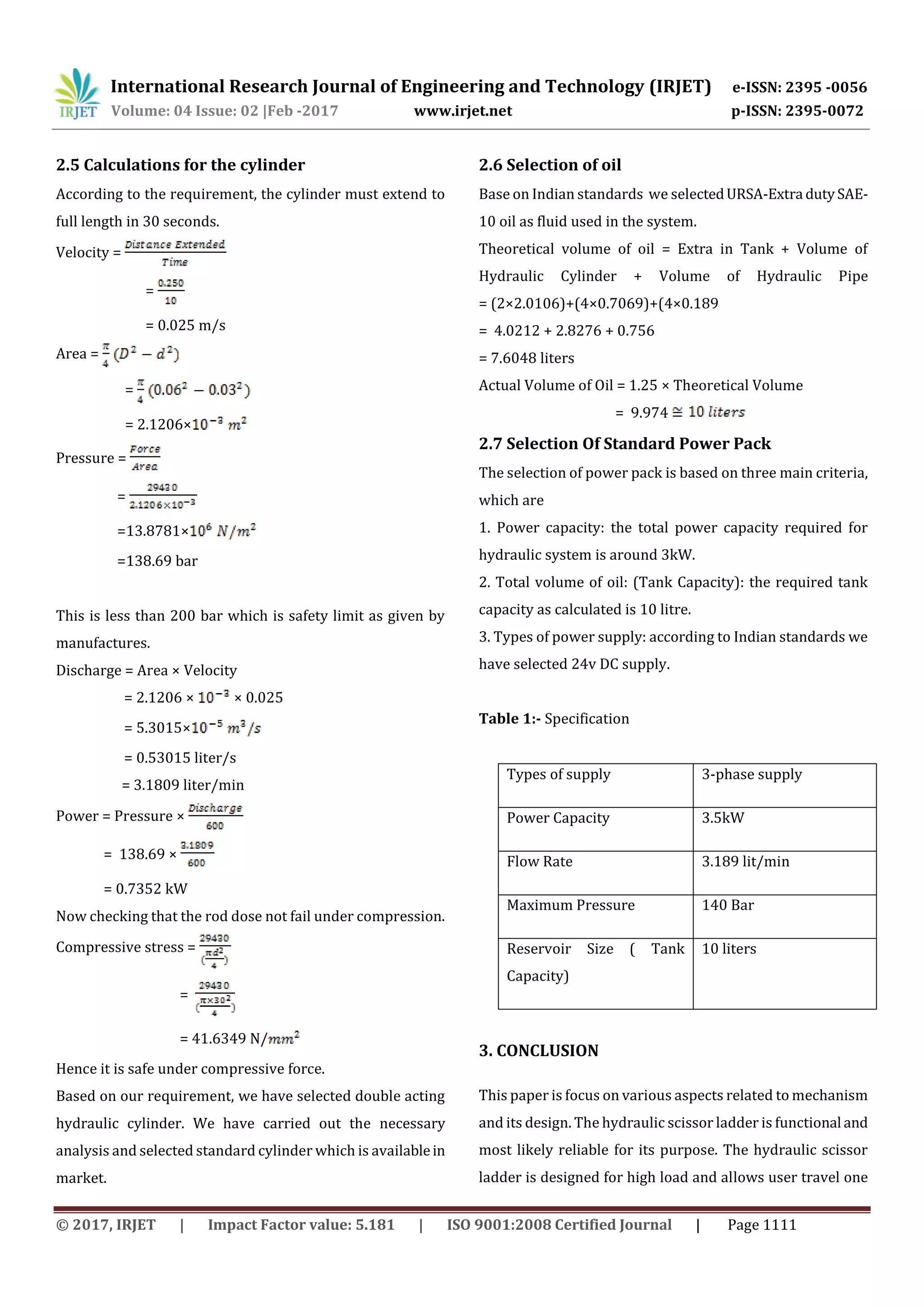 Design and Analysis of Hydraulic Ladder | PDF
