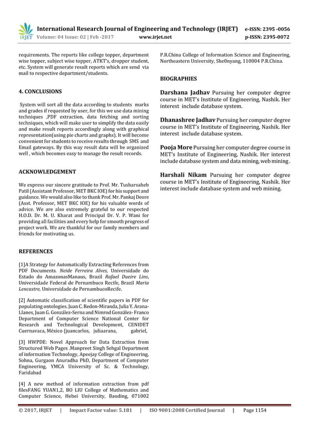 Extract And Analyze Data From Pdf File And Web A Review Pdf
