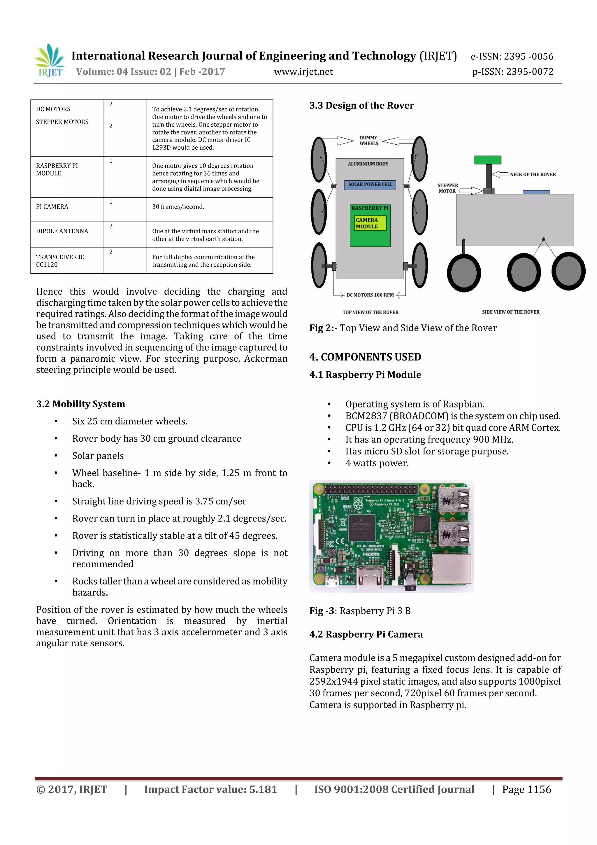 Design And Implementation Of Rover For Mars Communication Review And Idea Pdf 