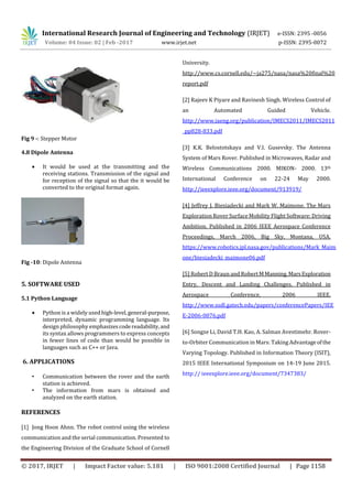Design and Implementation of Rover for Mars Communication: Review and ...