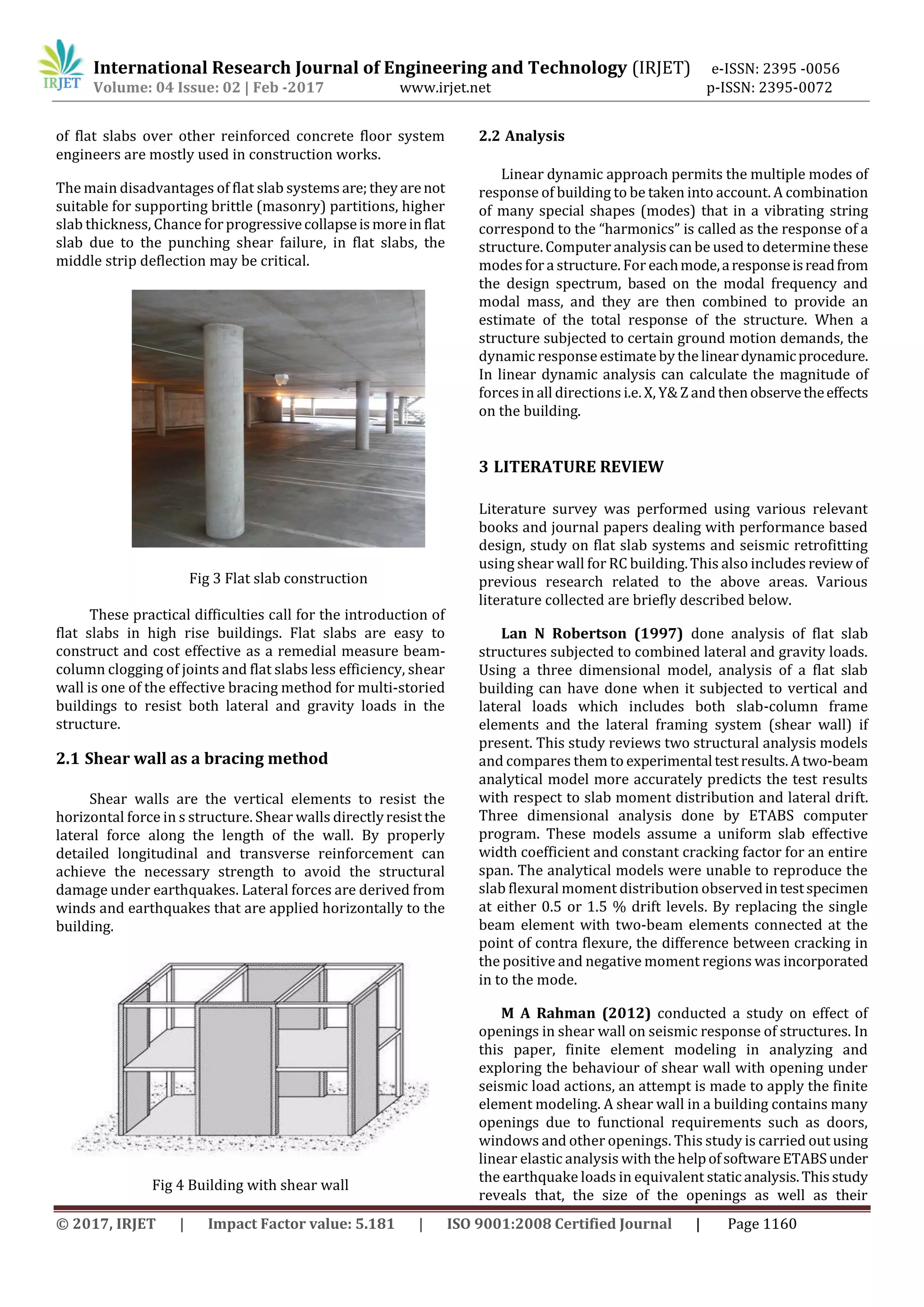 Significance of shear wall in flat slab multi storied building - A Review | PDF
