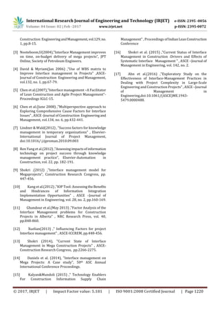 Role of Interface Management in Construction Industry | PDF | Operating ...