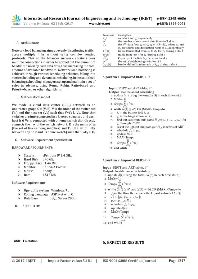 Efficient Dynamic Load-Balance Flow Scheduling in cloud for Big Data Centers. | PDF | Free Download
