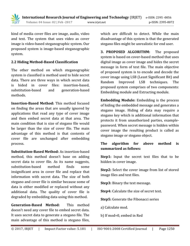 Steganography System for Hiding Text and Images Using Improved LSB Method | PDF