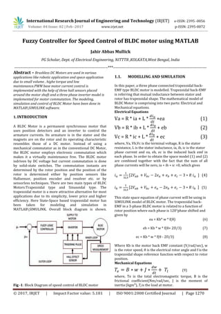Fuzzy Controller for Speed Control of BLDC motor using MATLAB | PDF