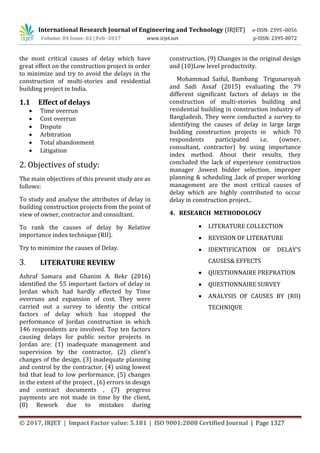 Impact of delayness on construction projects | PDF