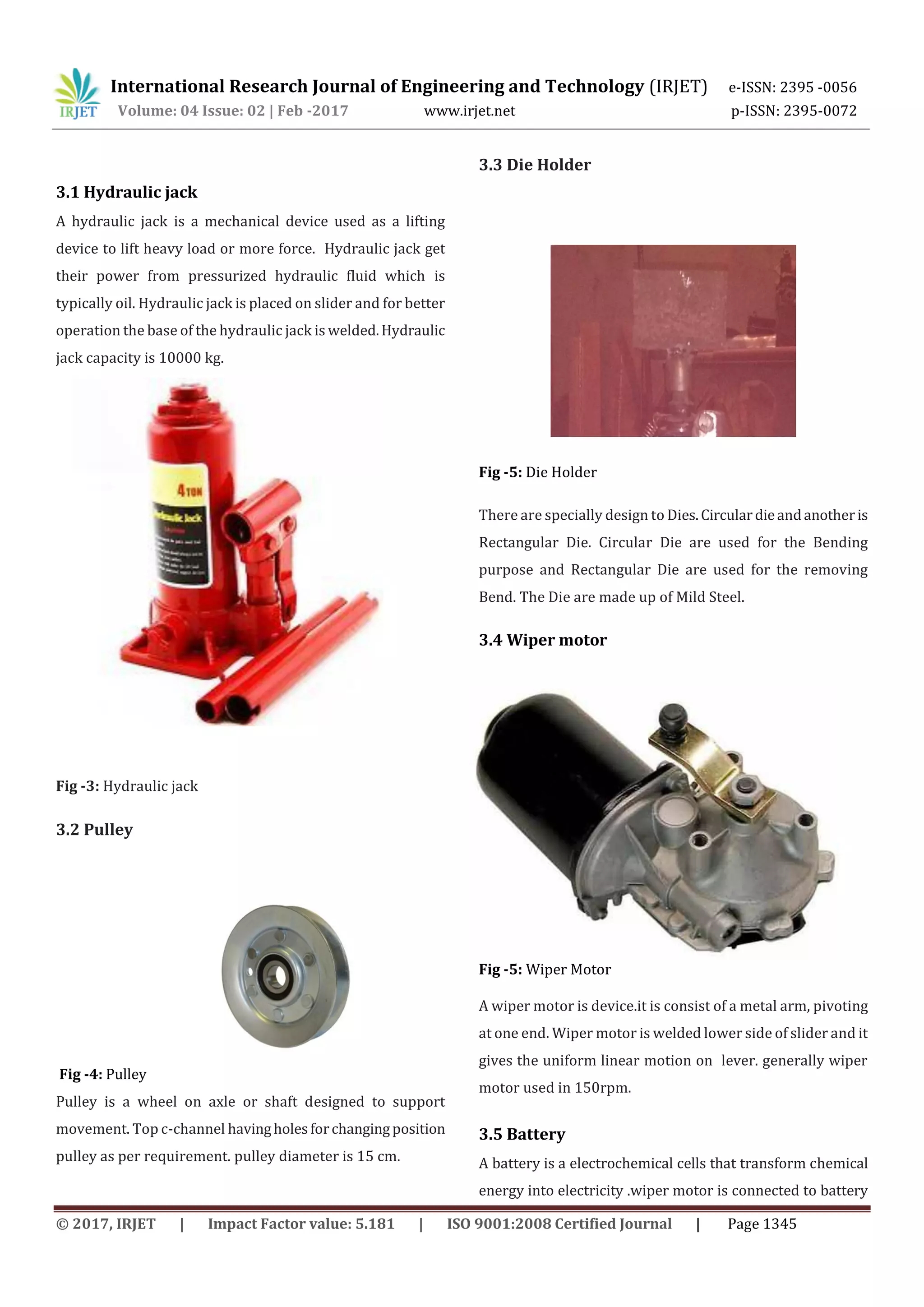 Fabrication of automatic hydraulic bending and bend removing machine | PDF