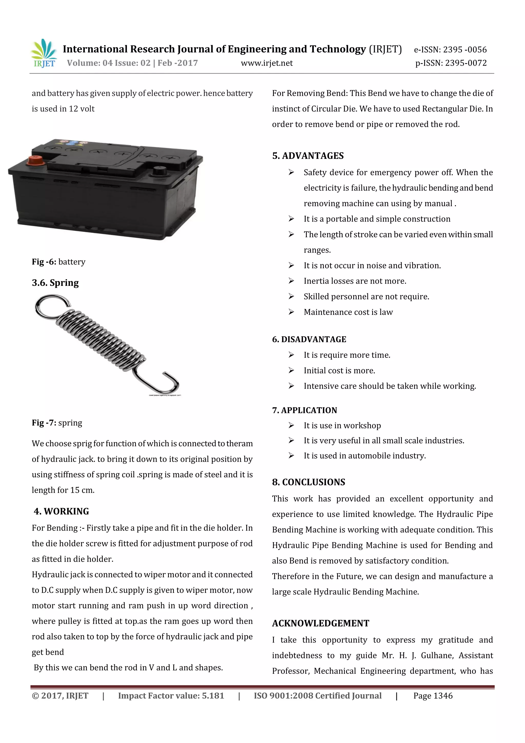 Fabrication of automatic hydraulic bending and bend removing machine | PDF