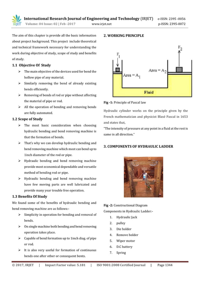 Fabrication of automatic hydraulic bending and bend removing machine | PDF