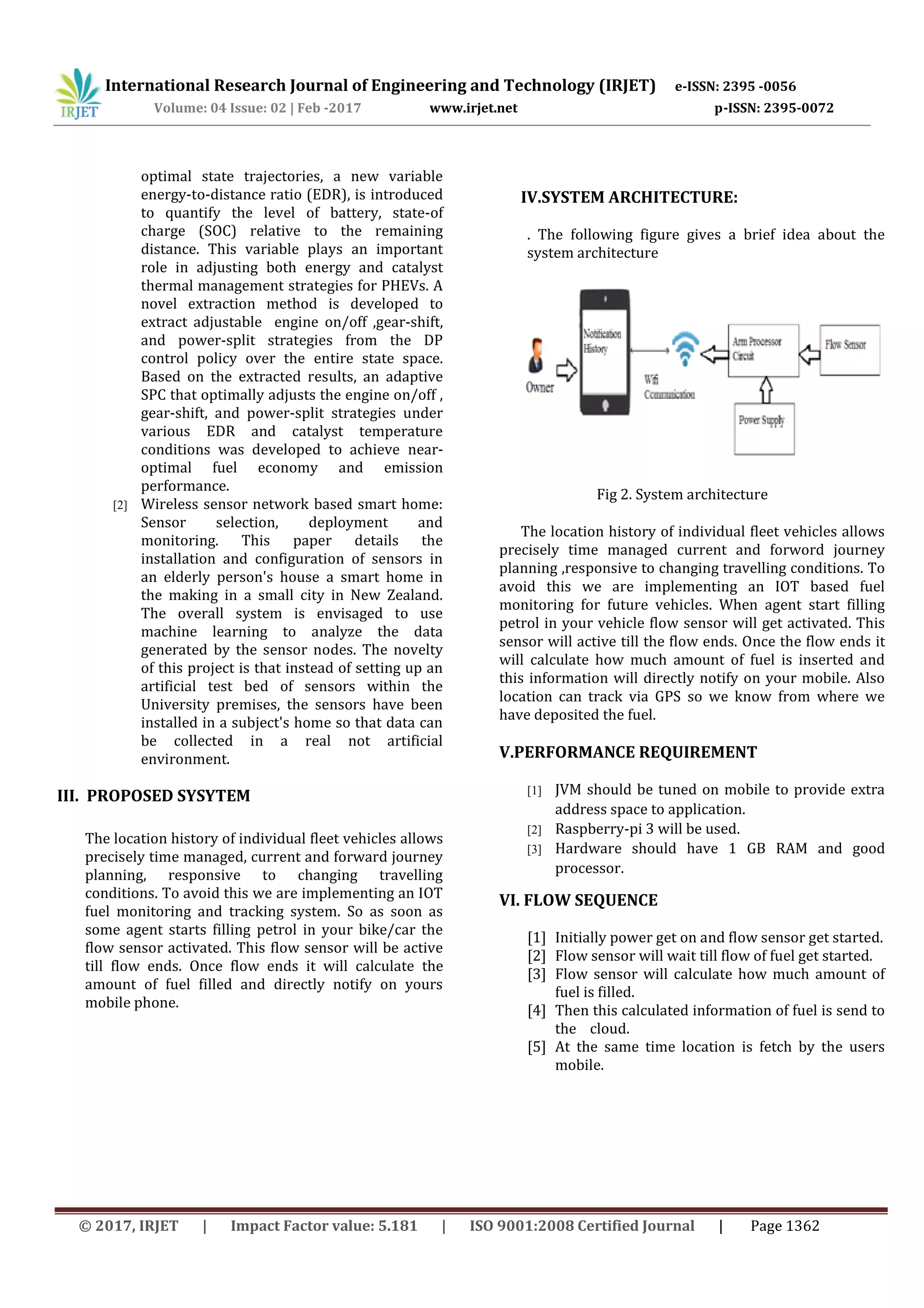 IOT based fuel monitoring for future vehicles. | PDF