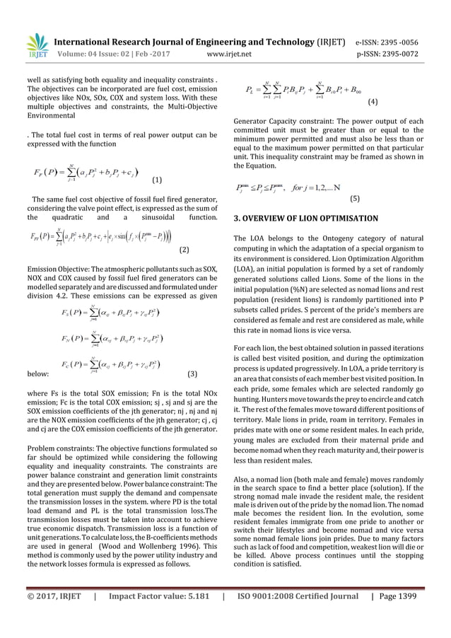 A Novel Approach For Solving Optimal Economic Load Dispatch Problem In Power System With