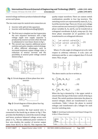 A novel four wire inverter system using SVPWM technique for ups applications | PDF