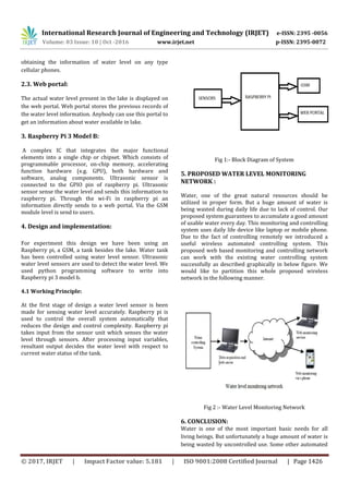 IOT Based Water Level Monitoring System For Lake | PDF | Free Download