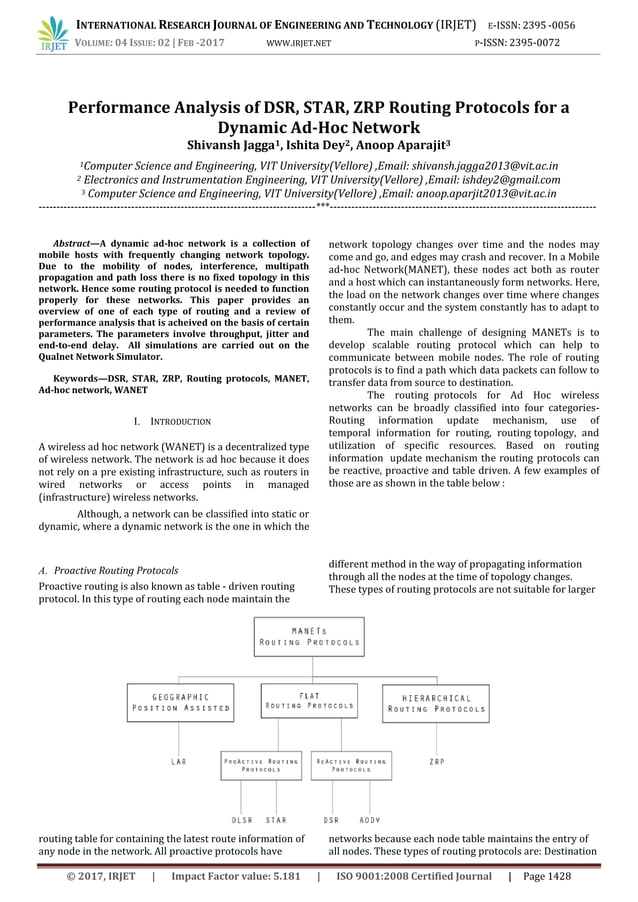 Performance Analysis Of Dsr Star Zrp Routing Protocols For A Dynamic Ad Hoc Network Pdf