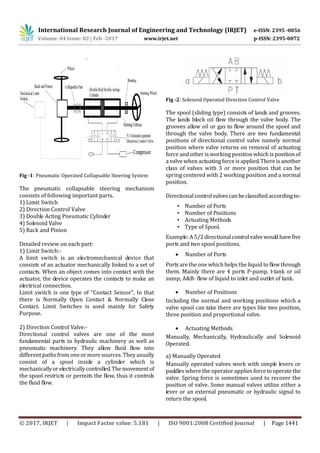 A Review Paper on Pneumatic Operated Collapsable Steering System | PDF