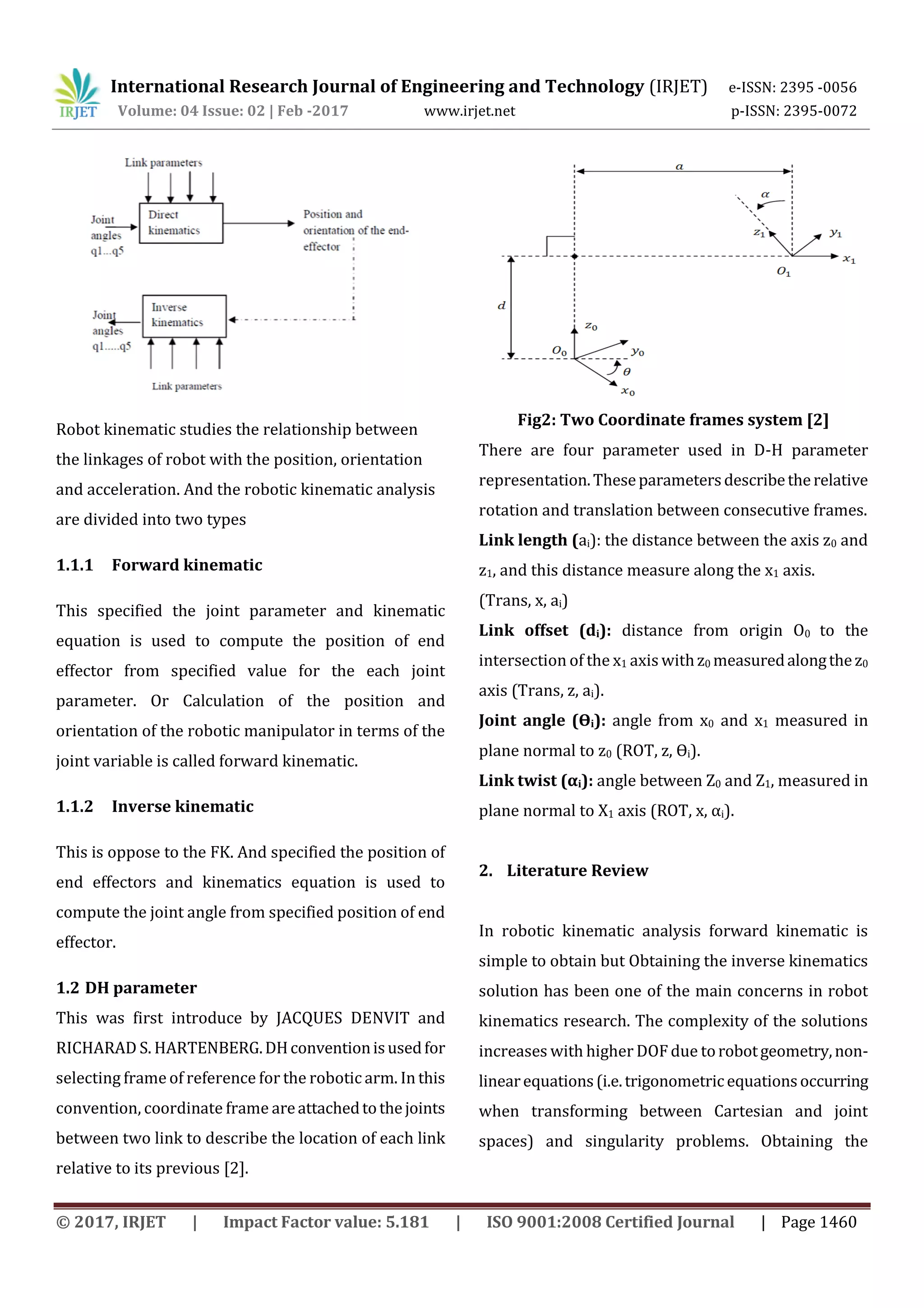 Forward and Inverse Kinematic Analysis of Robotic Manipulators | PDF