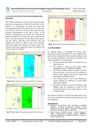 Analysis of 24×7 Water Distribution Network of Gabbur zone in Hubballi city, Karnataka state ...