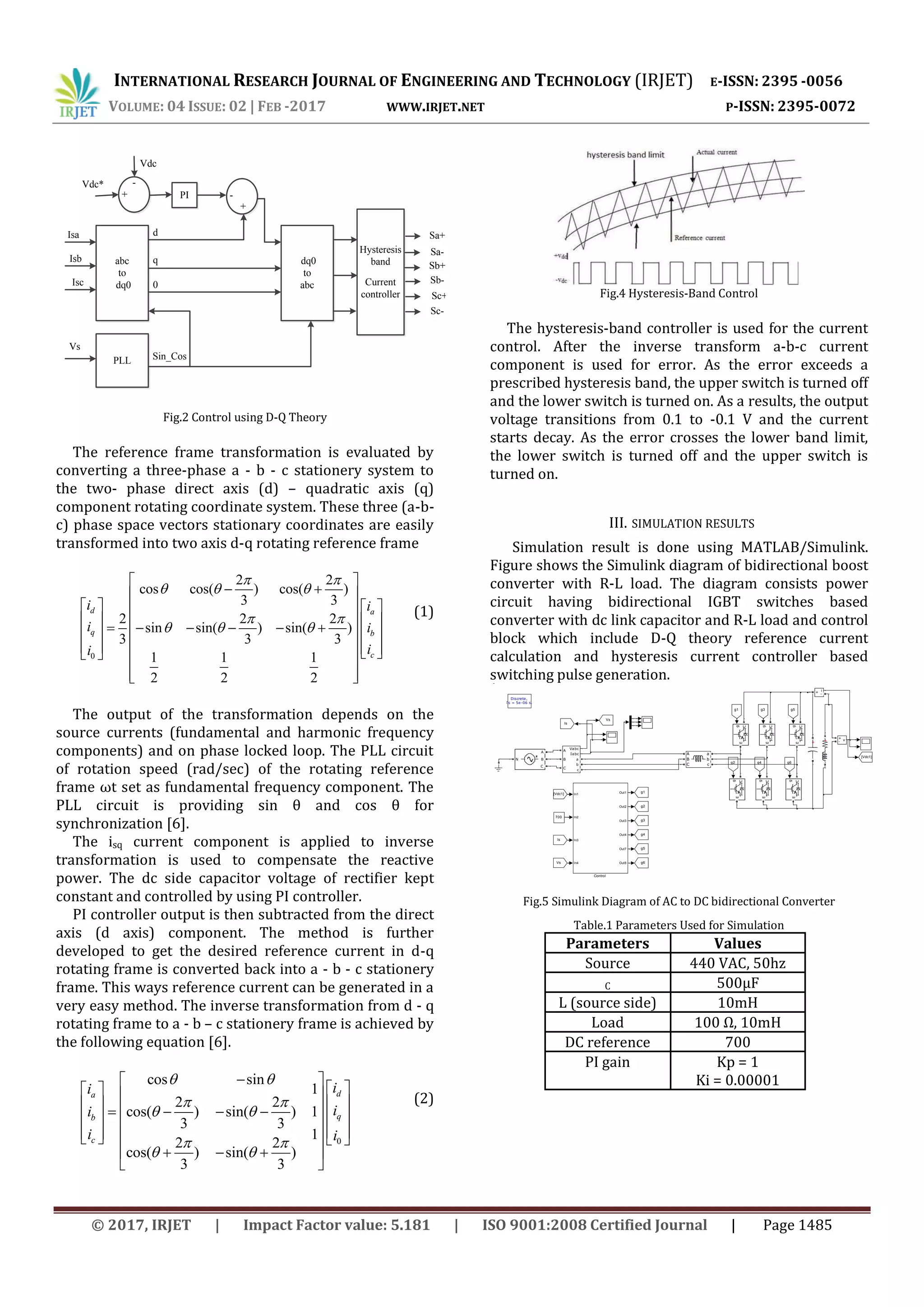 Three Phase AC to DC Boost Converter Using D-Q Theory | PDF