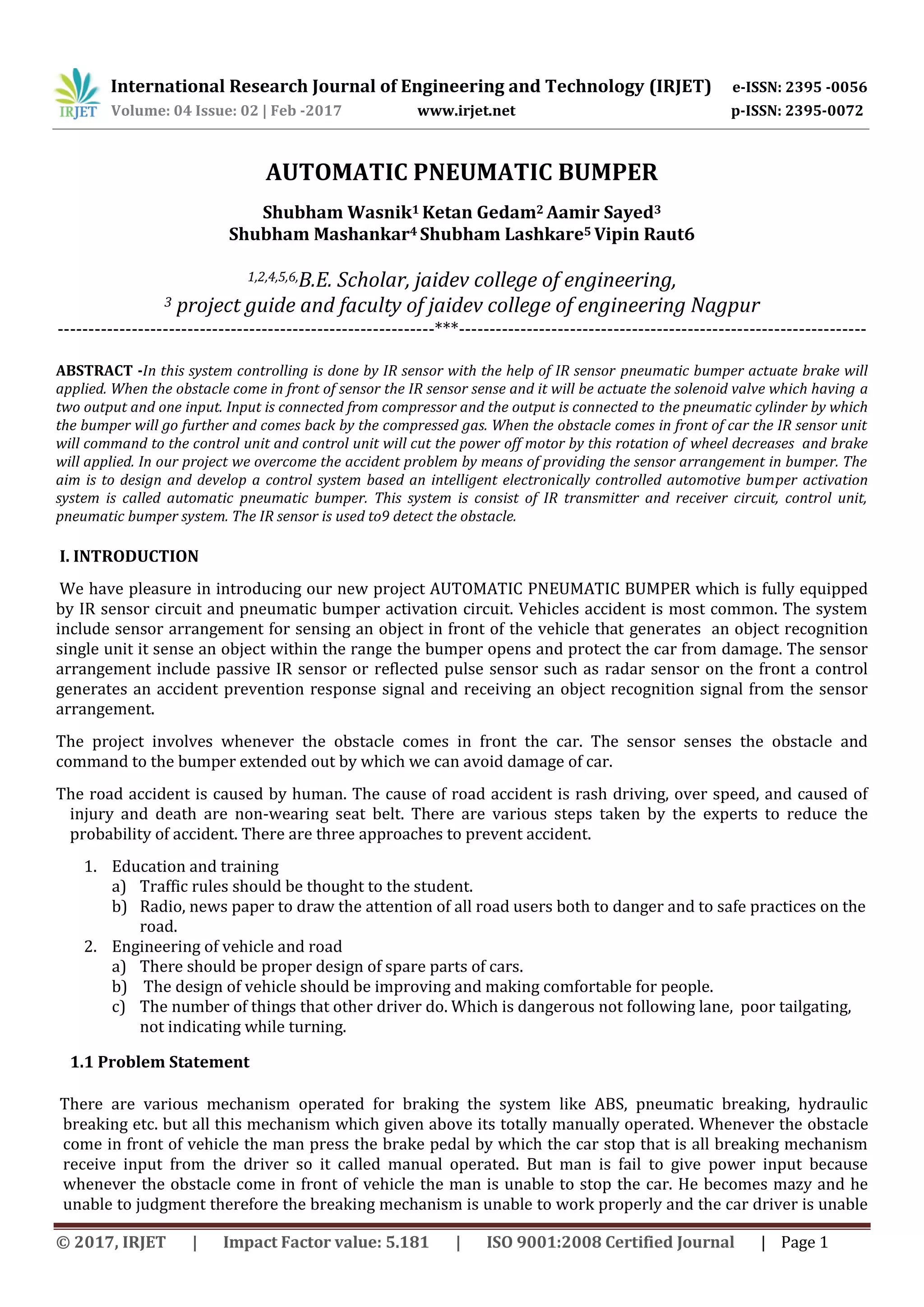 Automatic pneumatic bumper | PDF