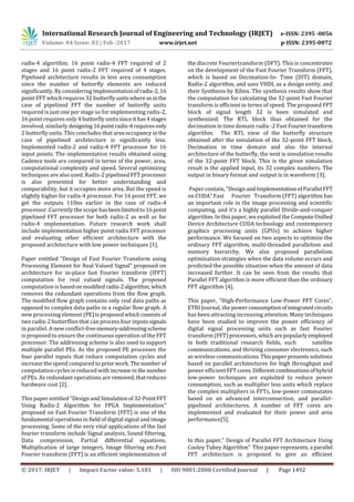Review on low power high speed 32 point cyclotomic parallel FFT Processor | PDF