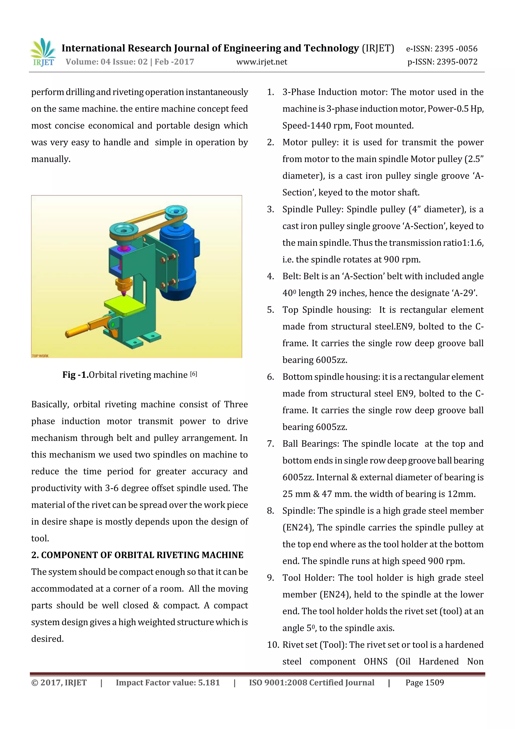 A Paper on Study & Design of Multipurpose Riveting Machine | PDF