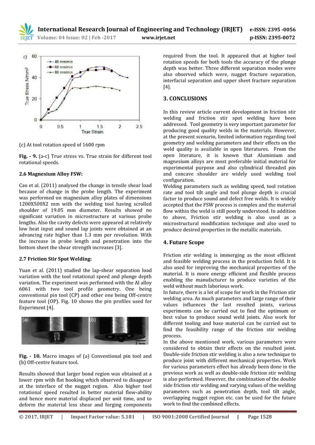 Various Parameter Effects on Friction Stir Welding- A Review | PDF | Chemistry | Science