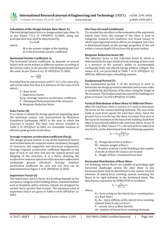 Seismic analysis of reinforced concrete buildings -A Review | PDF