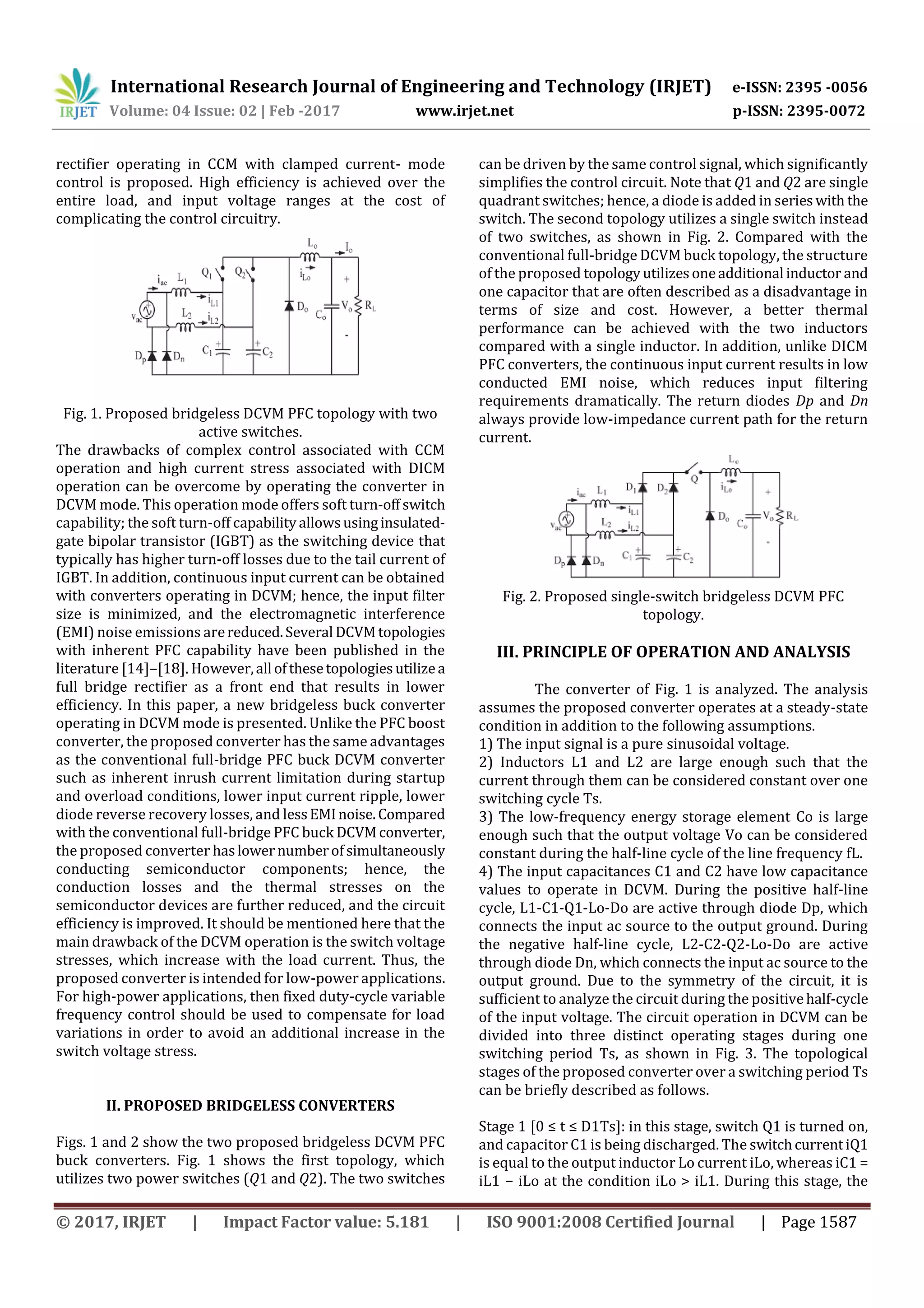 Design of bridgeless high-power-factor buck-converter operating in discontinuous capacitor ...