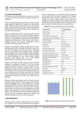 Effect of Infill and Mass Irregularity on RC Building under Seismic Loading | PDF
