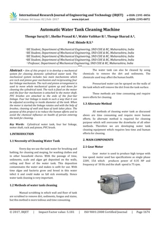 Automatic Water Tank Cleaning Machine | PDF