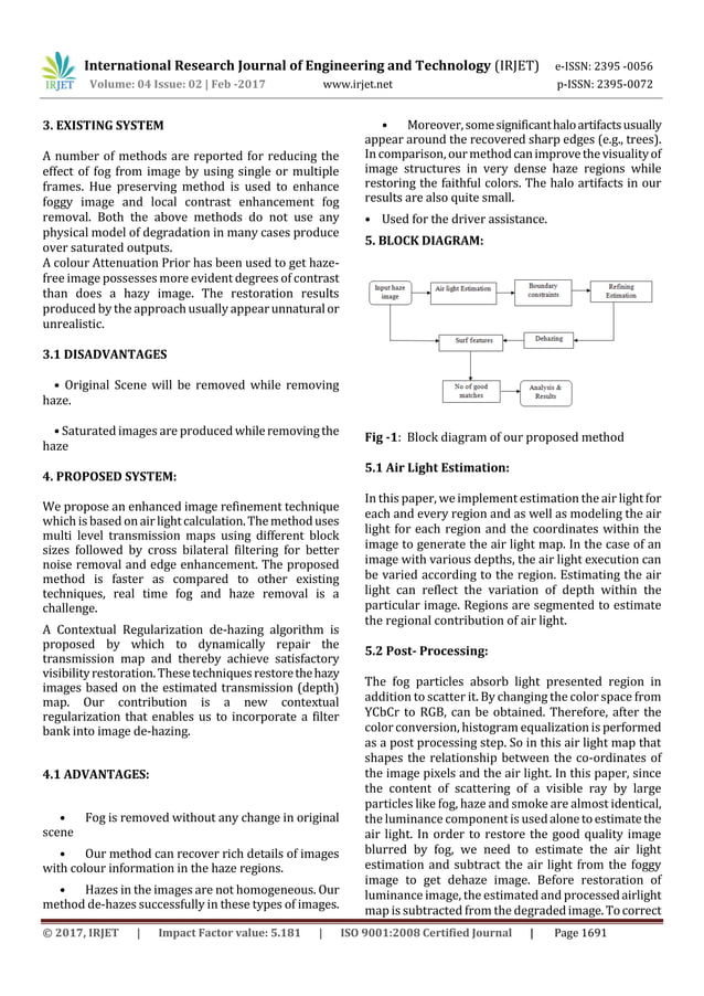 High Efficiency Haze Removal Using Contextual Regularization Algorithm