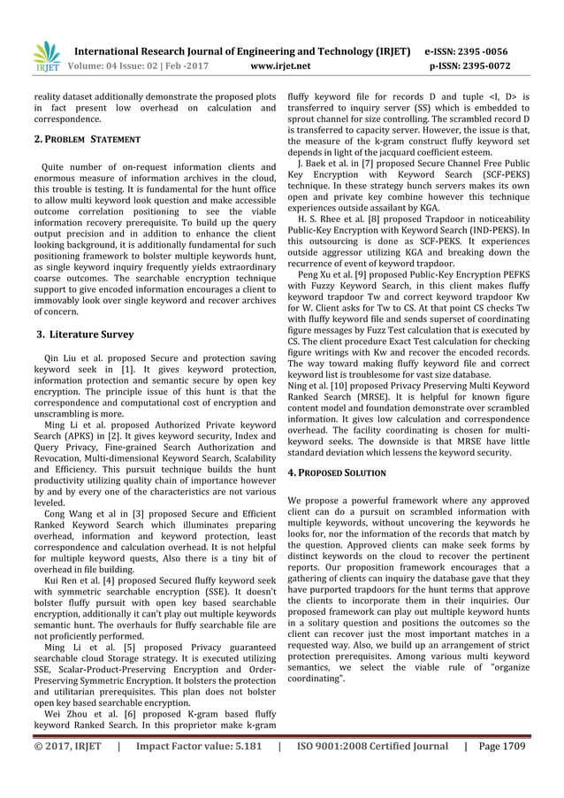 Multi Keyword Ranked Search In Encrypted Cloud Storage Pdf Search Internet