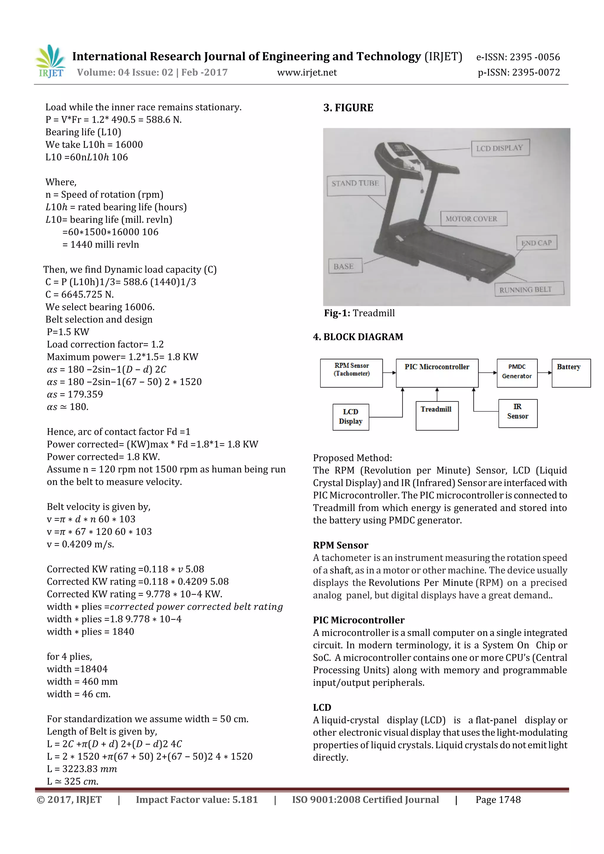 Design and Development of Treadmill to Generate Electricity by Using ...