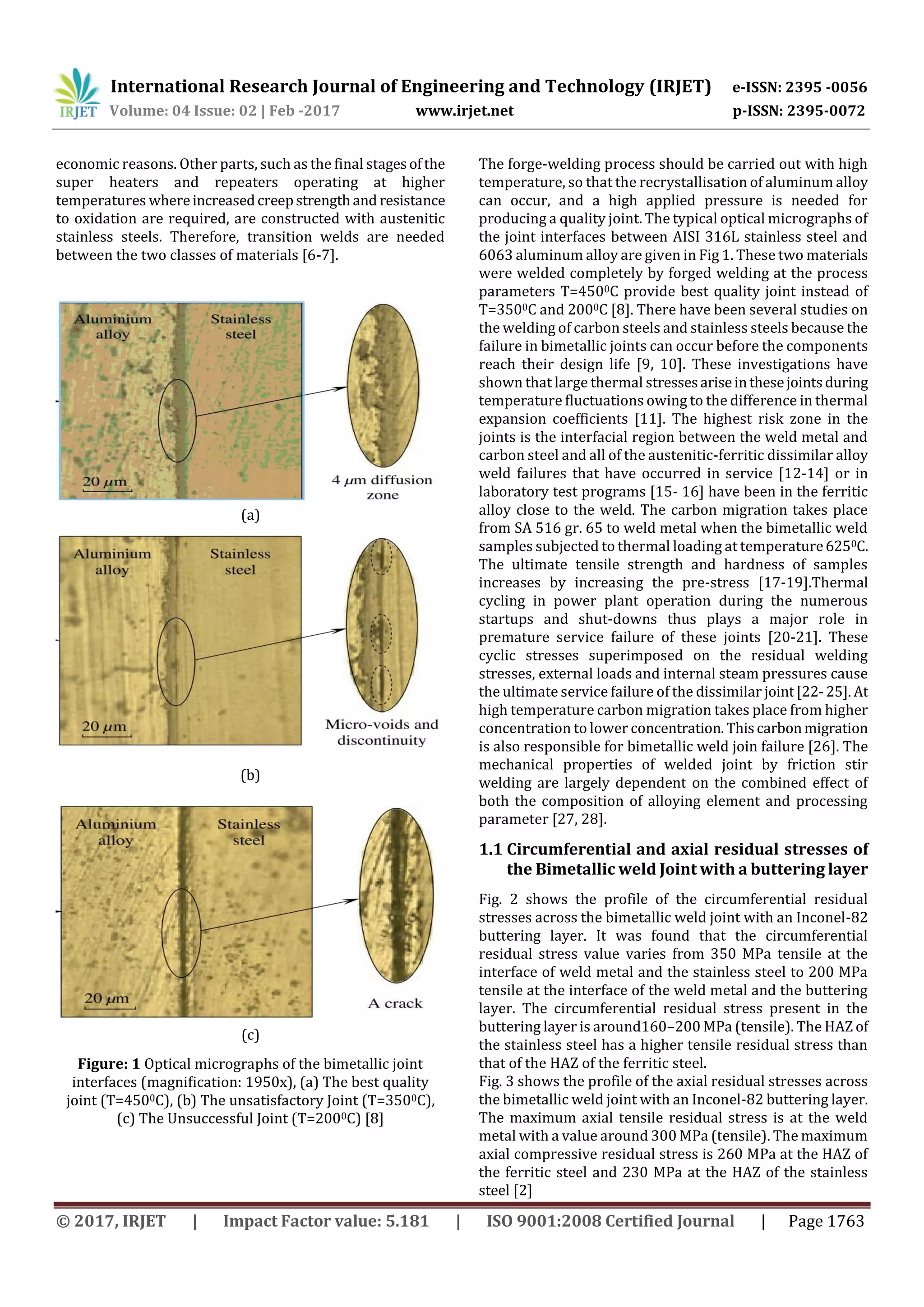 Evaluation of Hardness of Bimetallic Weld joint between SA-508Gr3 and ...
