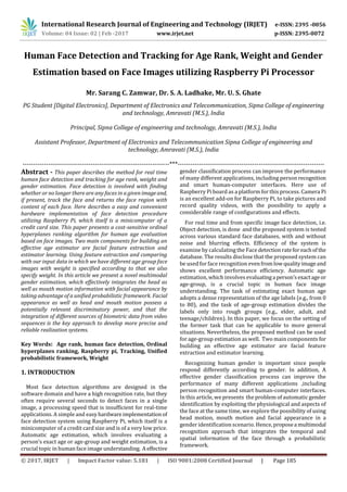 Human Face Detection and Tracking for Age Rank, Weight and Gender ...
