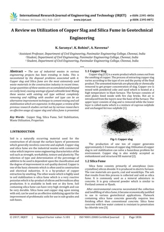 A Review on Utilization of Copper Slag and Silica Fume in Geotechnical ...