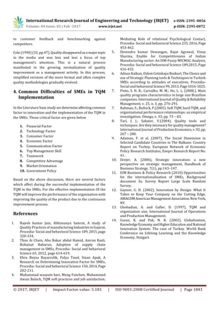 Literature Review on Implementation of Total Quality Management | PDF