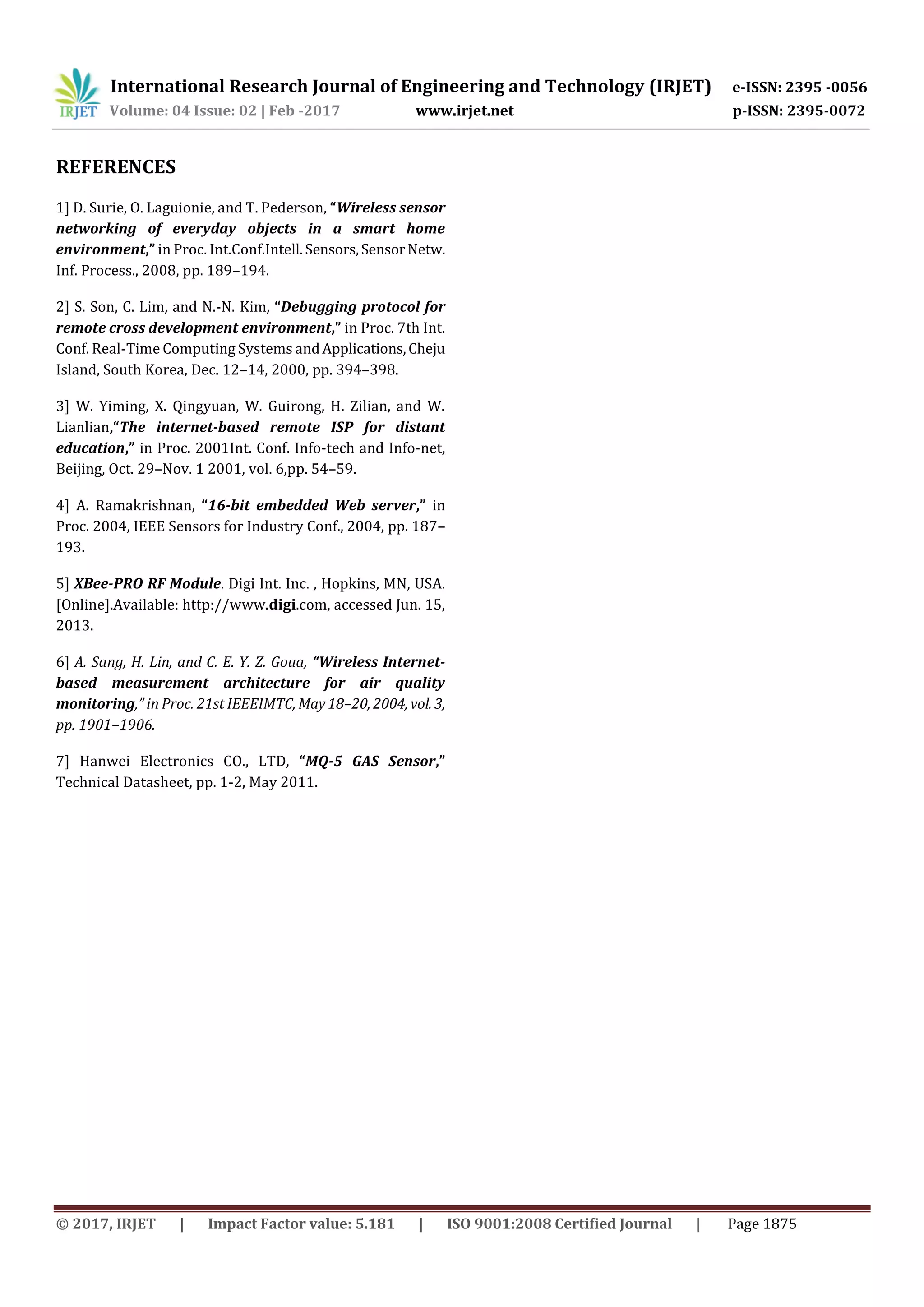 A review paper on kitchen monitoring system using embedded web server | PDF