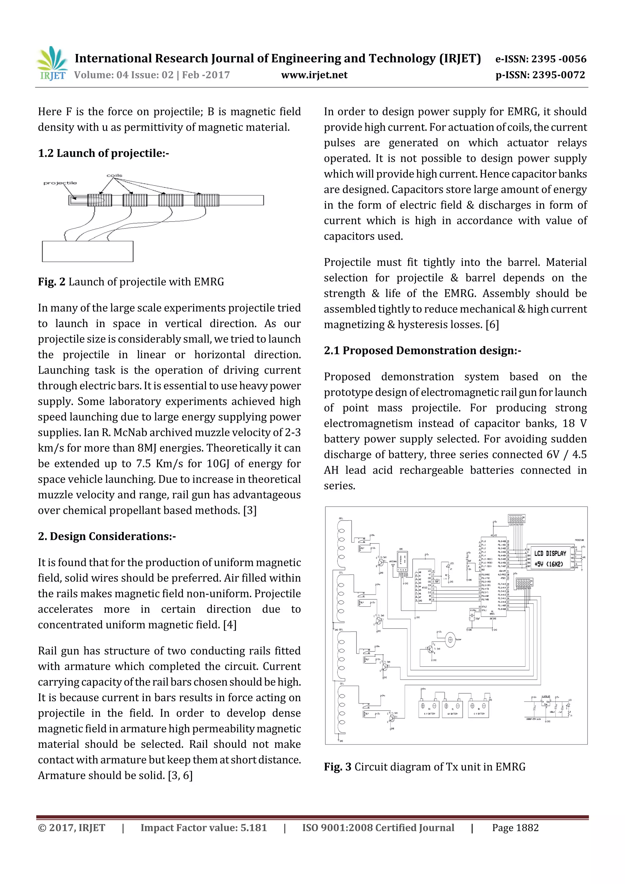 Demonstration of Electromagnetic Phenomenon for Point Object Launching | PDF