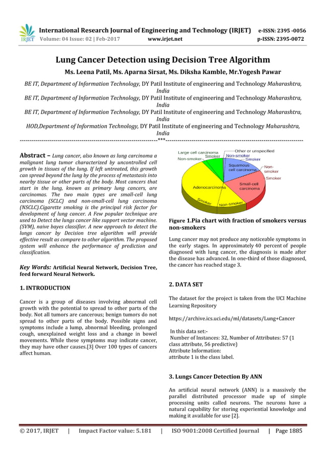 Lung Cancer Detection using Decision Tree Algorithm | PDF | Lung and Respiratory Health ...