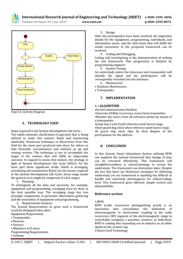 IoT based smart attendance system | PDF | Internet of Things | Internet