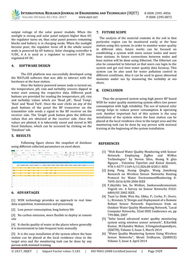 Water Quality Measuring System Using Wireless Sensor Network | PDF