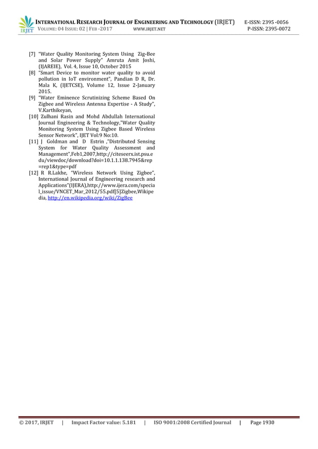 Water Quality Measuring System Using Wireless Sensor Network | PDF